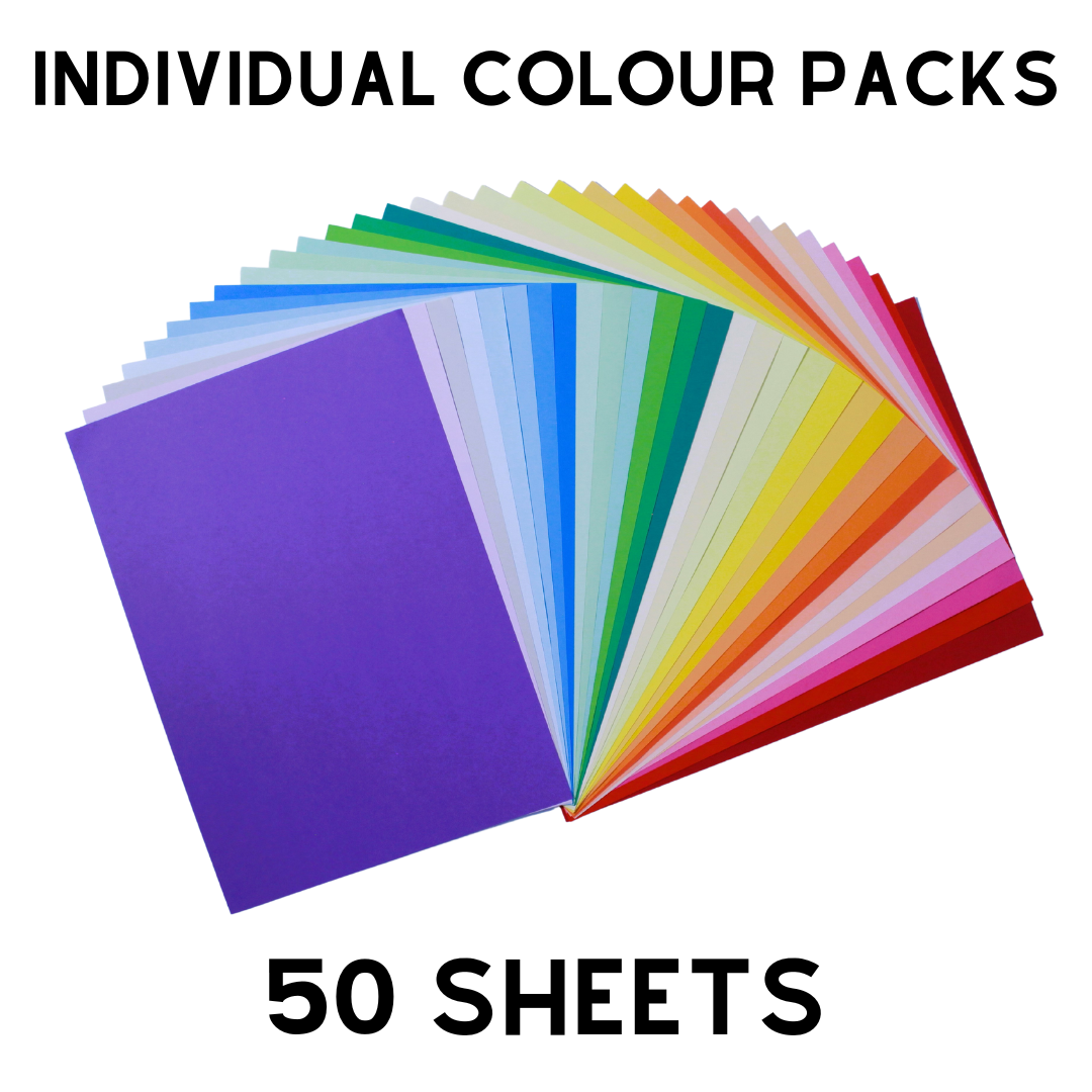 A4 Coloured Card • 160gsm • 50 Sheet Packs – Sweet Factory Arts & Crafts