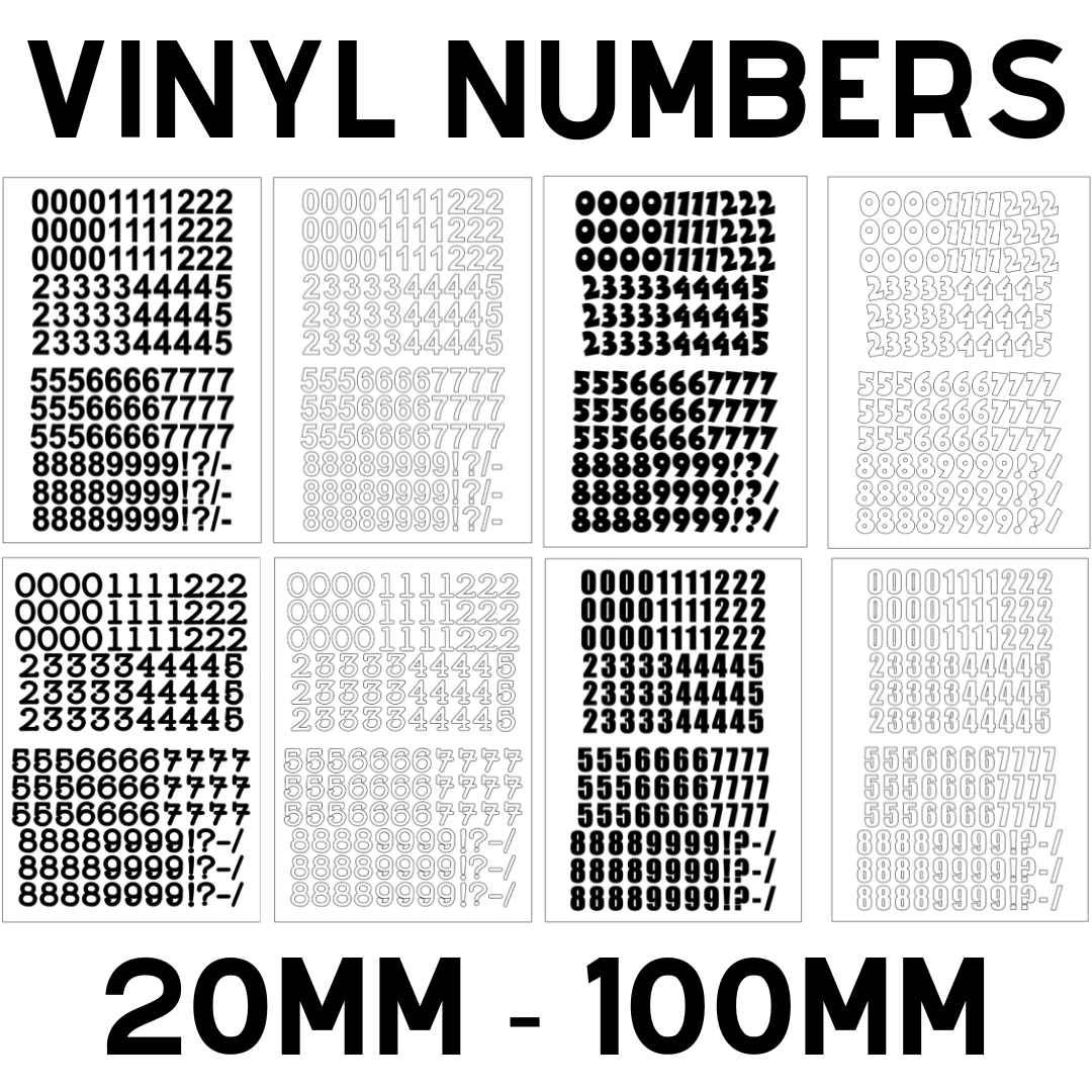 Self-adhesive Vinyl Numbers (20mm - 100mm) – Sweet Factory Arts & Crafts